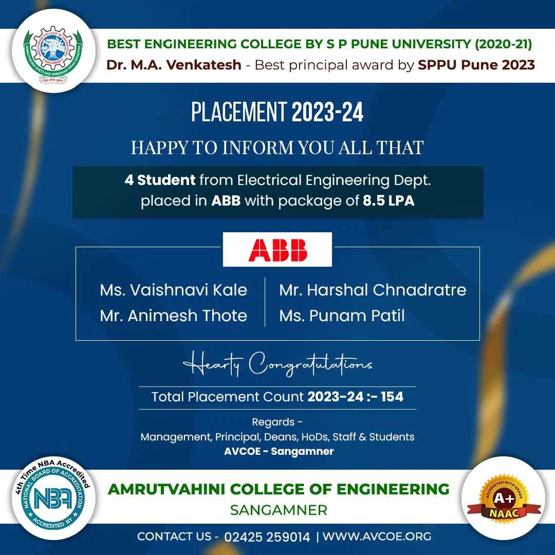 Top Engineering College | Amrutvahini College of Engineering Sangamner